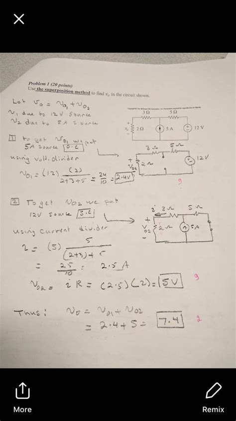Solved Problem I Points Use The Superposition Method To Chegg