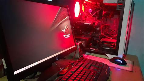 Gaming PC With Red LED Light On The Computer 38073060 Stock Photo At Vecteezy