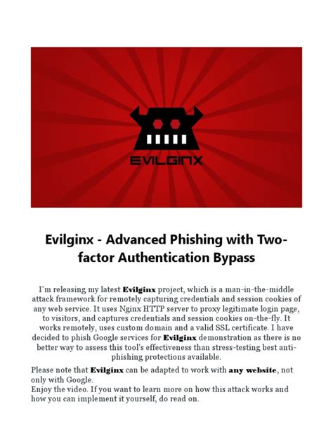Evilginx Advanced Phishing With Two Factor Authentication Bypass