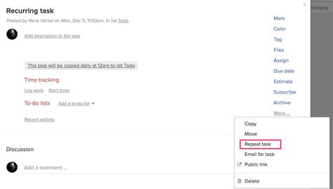 recurring tasks feature in breeze