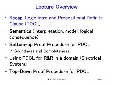 Propositional Definite Clause Logic Syntax Semantics Randr And Proofs