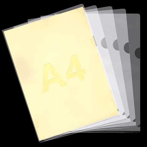Zoenhou 50 Pack A4 Clear Plastic Wallets A4 Cut Flush Folders A4