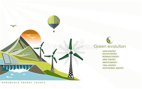 Renewable Energy Concept Of The Green Evolution Stock Vector