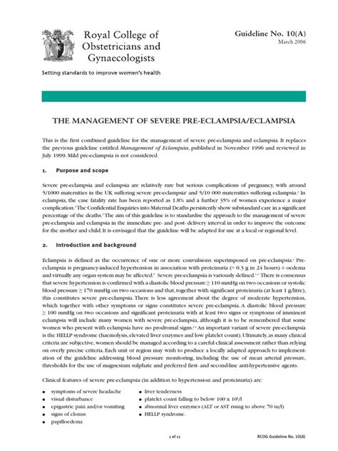 Rcog 2006 Guideline Of Preeclampsia Pdf