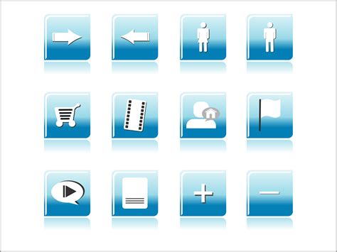 Button Icon Set Vector Art At Vecteezy