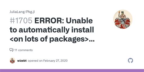 error unable to automatically install artifacts toml issue · issue