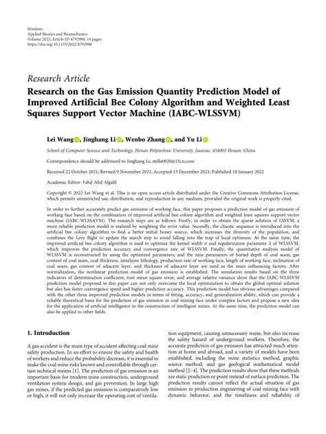 Pdf Research On The Gas Emission Quantity Prediction Model Of