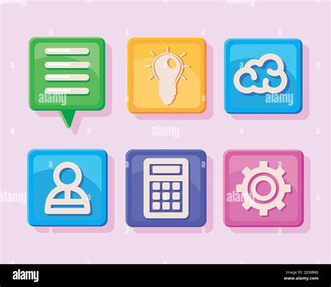 Six Apps Buttons Menu Stock Vector Image And Art Alamy