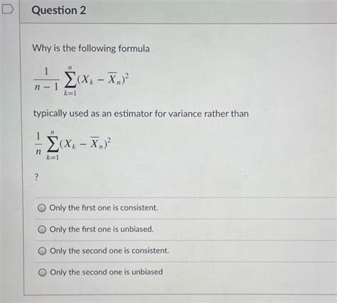 solved question 1 which of the following is an estimator for
