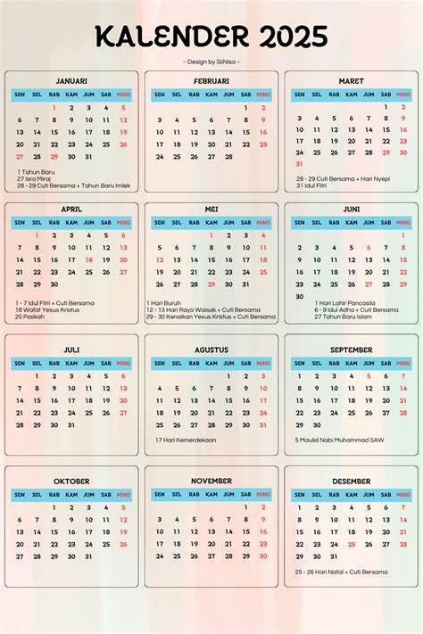 Kalender 2025 Artofit