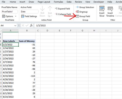 can t group dates by month in pivot table cannot group that