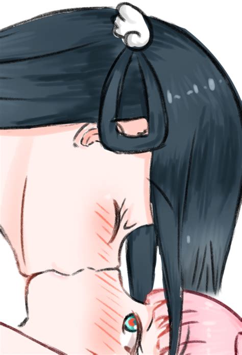 Rule 34 2girls Airi00100 Amano Nene Vtuber Black Hair Blush Heart Shaped Pupil Kissing