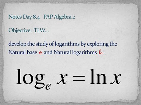 Ppt The Natural Base E Is Defined To Be Powerpoint Presentation Free Download Id 4298942