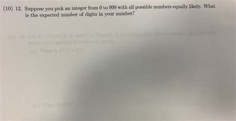 solved 10 12 suppose you pick an integer from 0 to 999