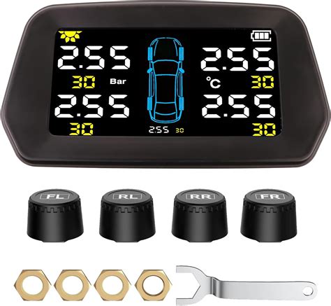 B Qtech Solar TPMS Tire Pressure Monitoring System 4 Sensors Solar And USB Charging Real Time