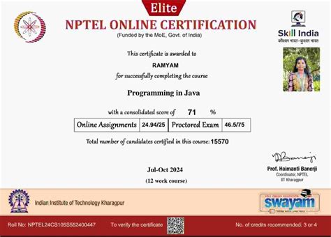 M Ramya On Linkedin Programming Nptel