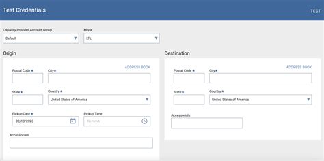 Test Capacity Provider Credentials Project44