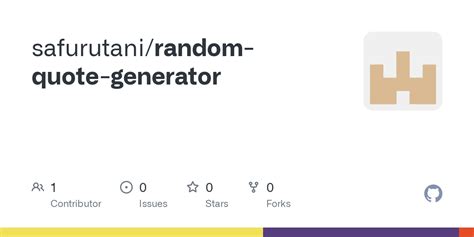 GitHub Safurutani Random Quote Generator