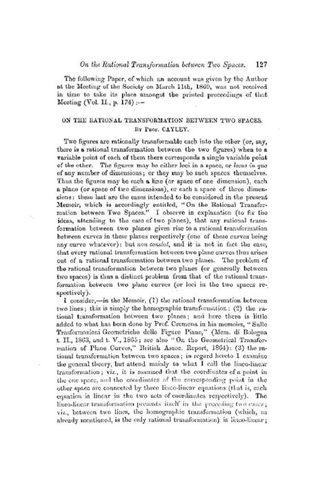Pdf On The Rational Transformation Between Two Spaces Dokumentips