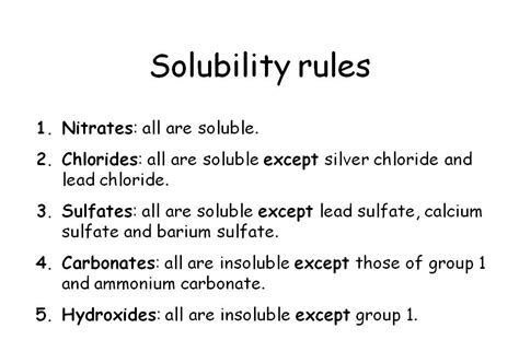 skc year 12 chemistry 2011 revision solubility rules