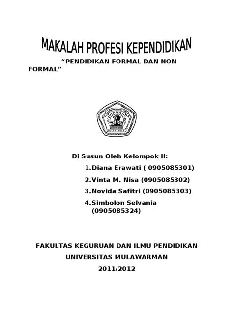 Pendidikan Formal Dan Non Formal Pdf