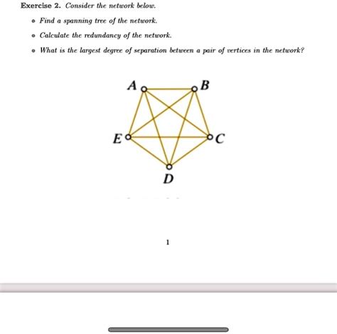 solved exercise 2 consider the network below find spanning tree of