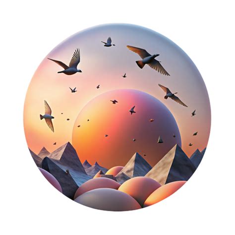 Stunning Artistic Bird Migration V Formation Isolated Sunset Sky