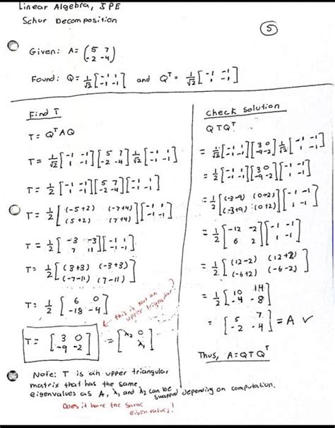 Solved I Am Using Schur Decompostion To Find An Upper
