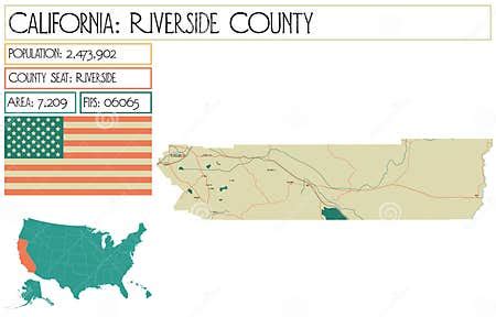 Large And Detailed Map Of Riverside County Stock Illustration