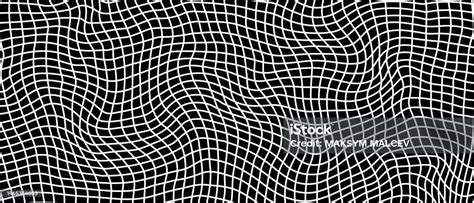 Abstract Black And White Striped Grid Background Geometric Pattern With The Effect Of Visual
