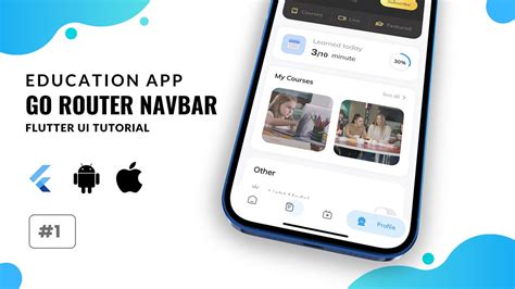 e learning app — flutter ui tutorial 1 go router config nav bar by