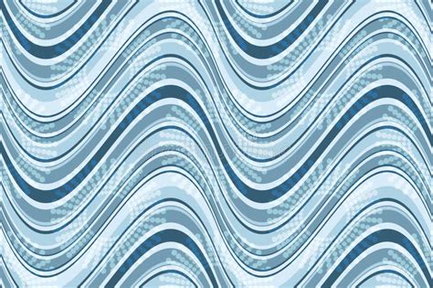 Vector Seamless Wavy Colorful Striped Pattern With White Concentric Circles Stock Illustration