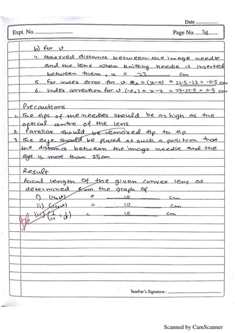 Physics Practical File With Readings Class 12 Cbse