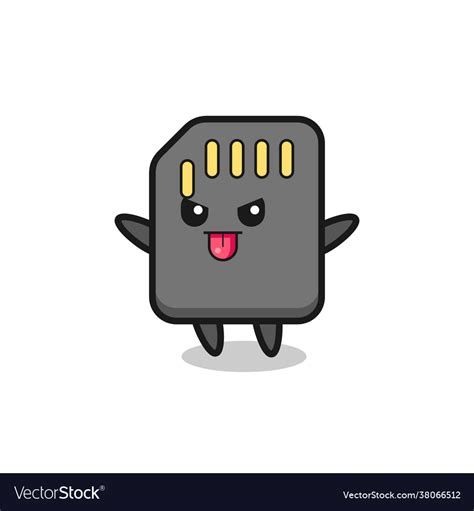 Naughty Sd Card Character In Mocking Pose Vector Image