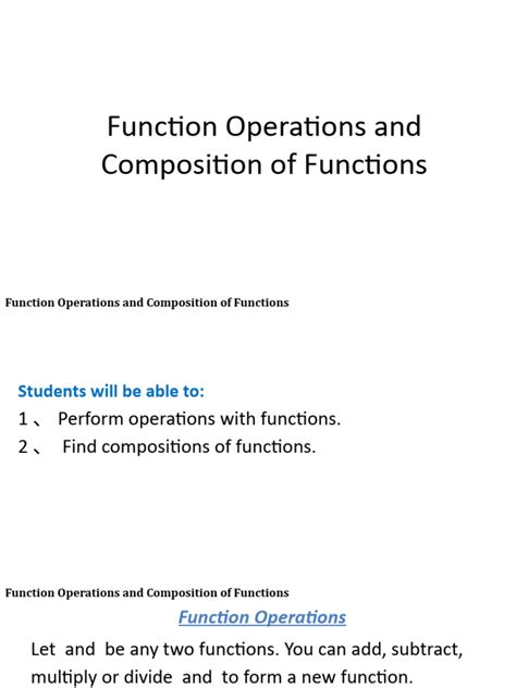 1 6 Function Operations And Composition Of Functions Download Free