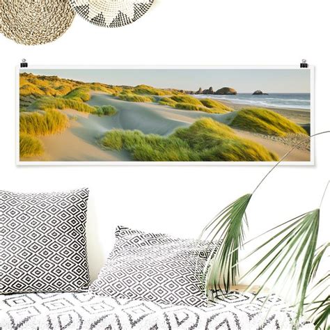 Poster Dunes And Grasses At The Sea En Panorama Micasiafr