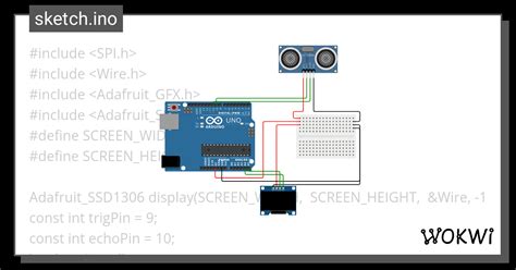 Ultrasonic Distance Sensor With Oled Screen Wokwi Esp32 Stm32