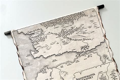 Black Company Map On Handmade Scroll Wall Art Book Lover T Etsy