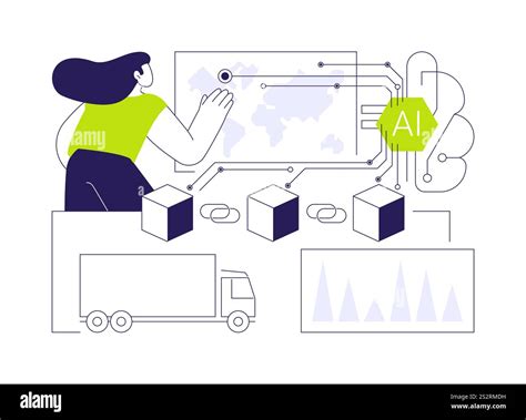 Enhanced Transparency With Ai Backed Blockchain Abstract Concept Vector Illustration Stock