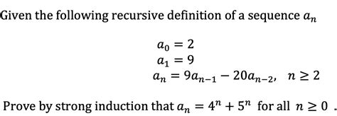 Solved Given The Following Recursive Definition Of A Chegg Com