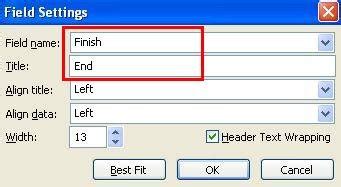 Changing Title Of Column Name In Project 2010