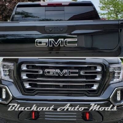 2019 2024 Gmc Sierra 1500 Gloss Black Emblem Blackout Overlay Decals