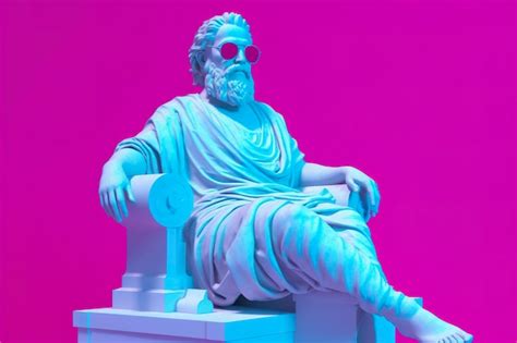 Premium Ai Image A White Statue Of Plato In A Cool Pose Wearing