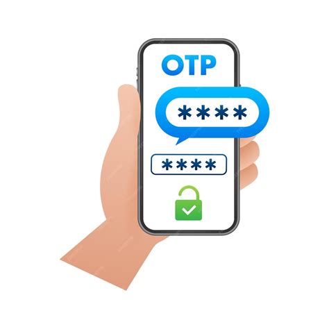 Premium Vector Otp Onetime Password 2step Authentication Data Protection Internet Security Concept