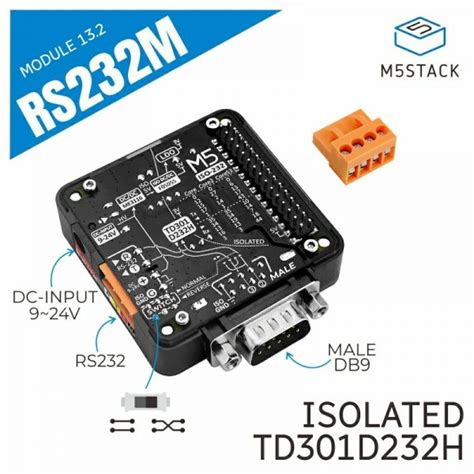 m5stack rs232m module 13 2 db9 male voor m5core m5stack m131