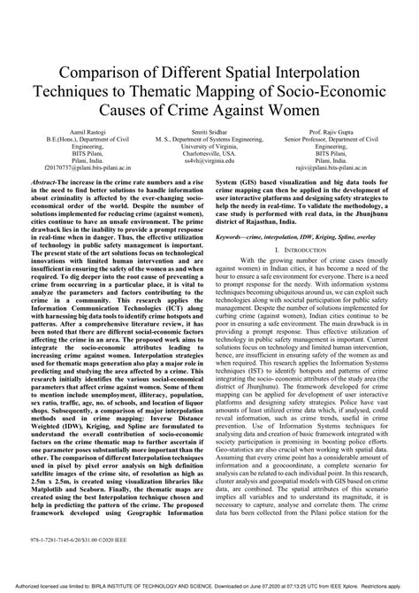 Pdf Comparison Of Different Spatial Interpolation Techniques To Thematic Mapping Of Socio