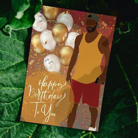 Casual Dark Skin Black Man Birthday Card Birthday Cards For Men