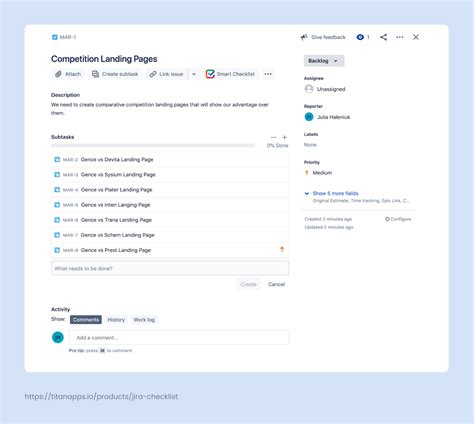 Jira Subtask Vs Jira Checklist With Examples Titanapps Blog