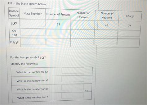 Answered Fill In The Blank Spaces Below Isotope Bartleby