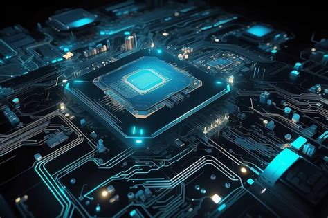 Abstract Futuristic Electronic Circuit 2d Illustration Background